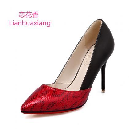 Light Pu Stiletto Heel Pure Color Pionted Toe High Heels on Luulla