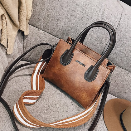 Wide Shoulder Straps Solid Color Women Satchel on Luulla