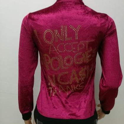 Suede Back Letter Patchwork Short Jacket on Luulla