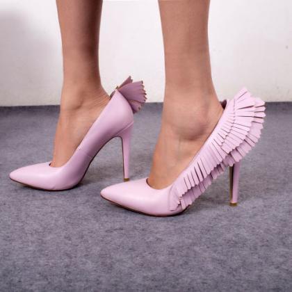 Pu Stiletto Heel Pionted Angel Wings High Heels Party Shoes on Luulla