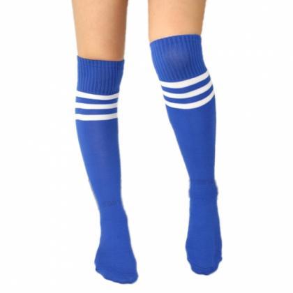 Pure Color Knee High Stripe Tube Sock on Luulla
