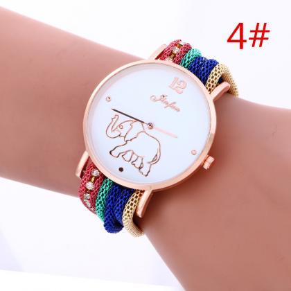 Bohemia Style Colorful Strap Elephant Watch on Luulla