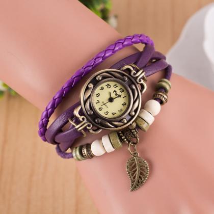 Hollow Out Leaf Multilayer Watch on Luulla