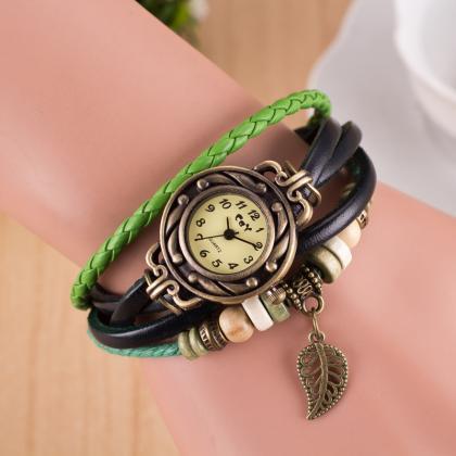 Hollow Out Leaf Multilayer Watch on Luulla
