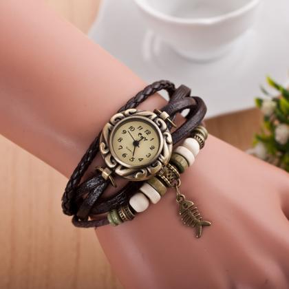Retro Style Fish Bone Watch on Luulla