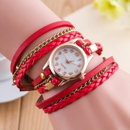 Bright Color Multilayer Woven Watch on Luulla