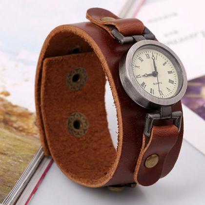 Simple Fashion Handmade Leather Watch on Luulla