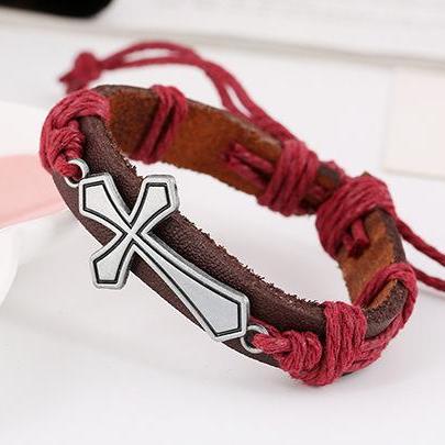 Personality Cross Woven Bracelet on Luulla