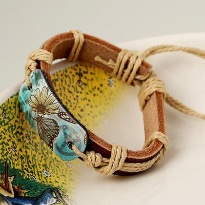 Style Pyrograph Leather Bracelet on Luulla