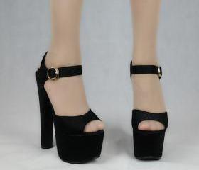 Patent Leather Open-Toe Sling Back Stiletto High Heels on Luulla