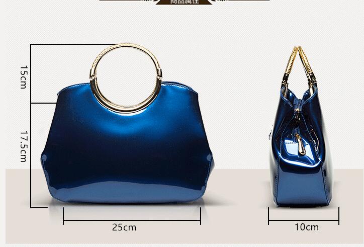 Patent Leather Zipper Women Satchel on Luulla