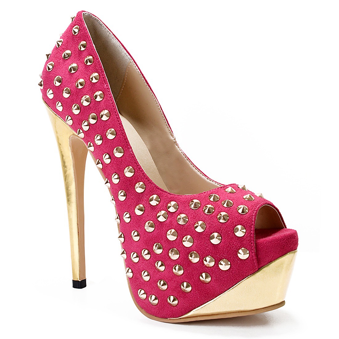 Rivets Peep Toe Platform Super High Stiletto Heel Sandals on Luulla