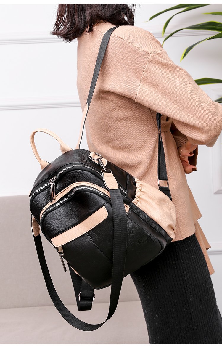 Women Fashionable Black Pu Backpack on Luulla