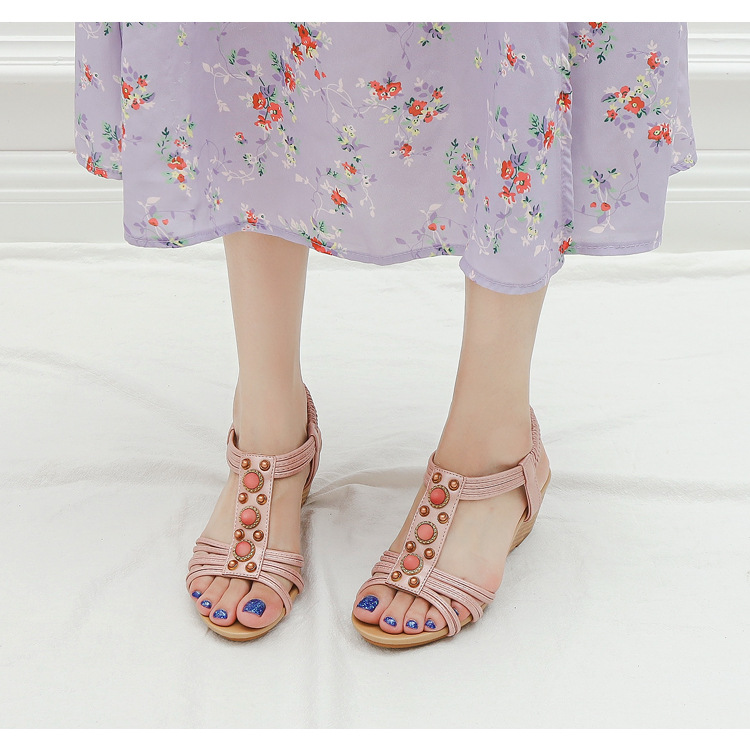 Seaside Roman Wedge Heel Sandals-pink on Luulla