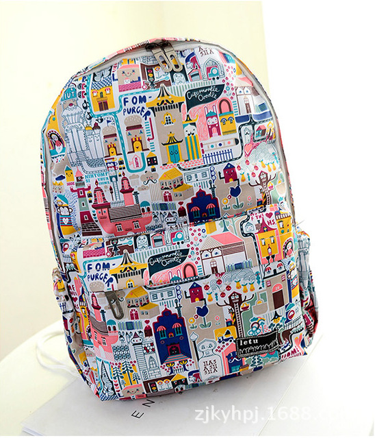 Graffiti Style Fashion Canvas School Backpack Bag on Luulla