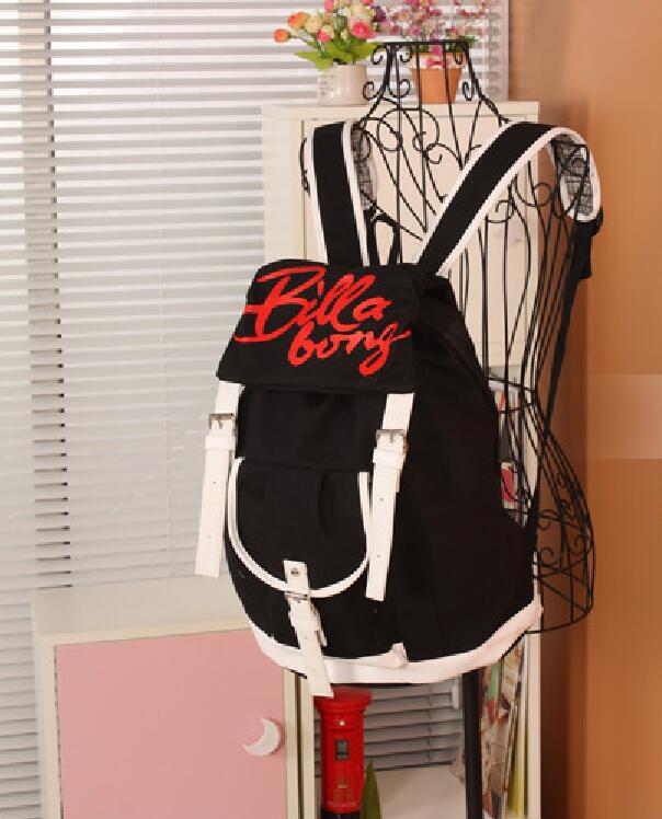 Letter Print Fashion School Backpack Canvas Travel Bag on Luulla