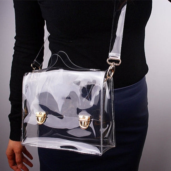 Fashion Pvc Transparent Bag Clear Handbag Tote Shoulder Bag Cross Bag ...