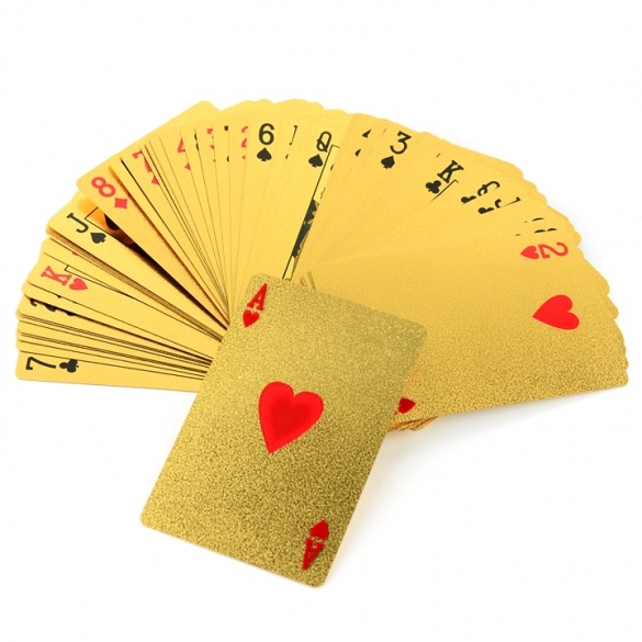 24k Karat Gold Foil Plated Eur Poker Playing Card With Box on Luulla