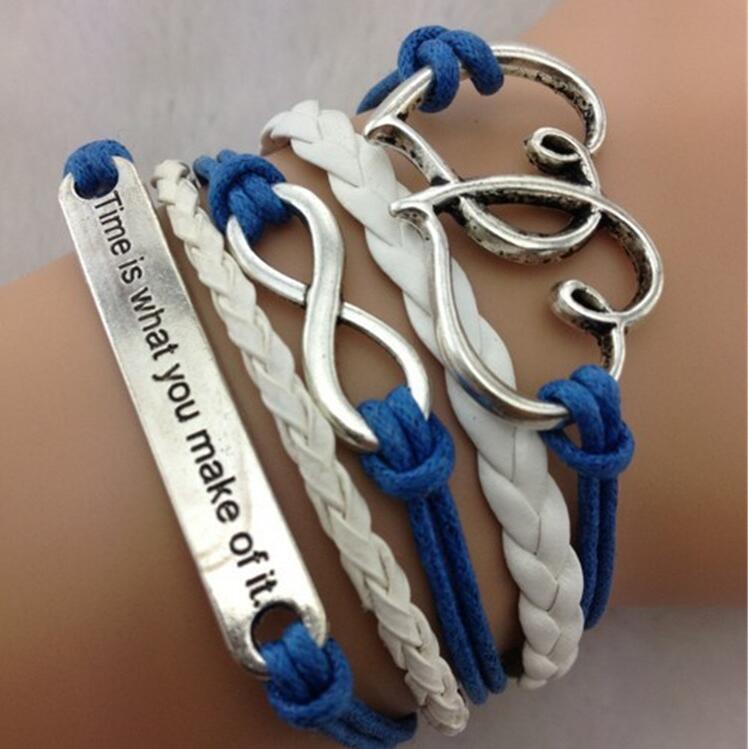 Romantic Number Eight Multiple Leather Cord Bracelet on Luulla