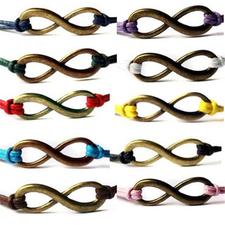 Colorful Lucky 8 Wax String Fashion Bracelet on Luulla