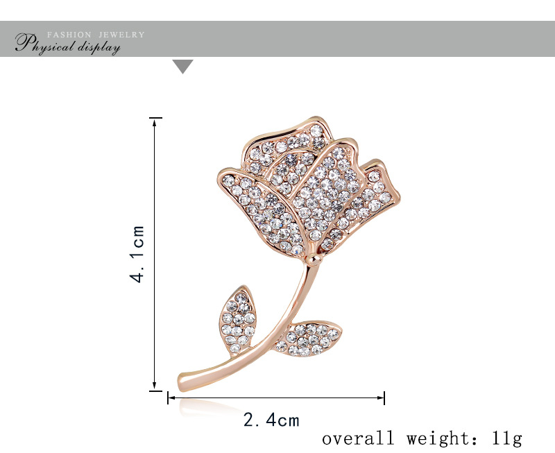 Fashion Fresh Rose Diamond Brooch on Luulla