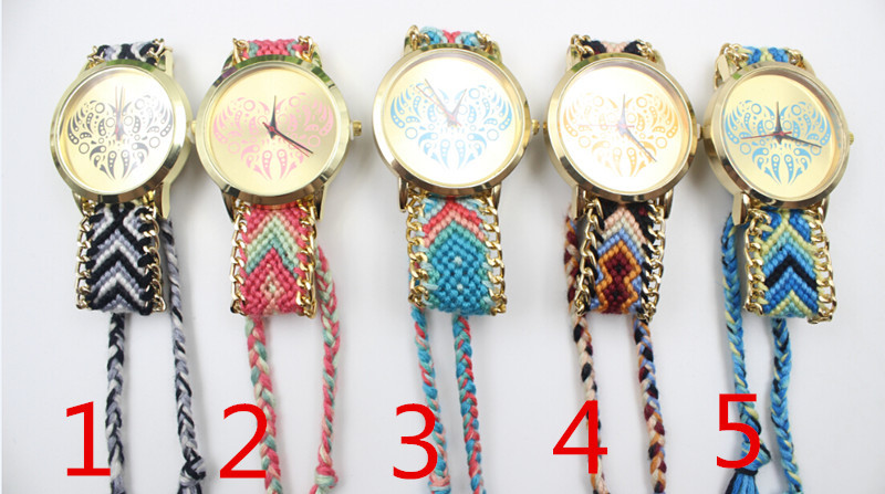 Colorful Love Design Wool Knitting Strap Watch on Luulla