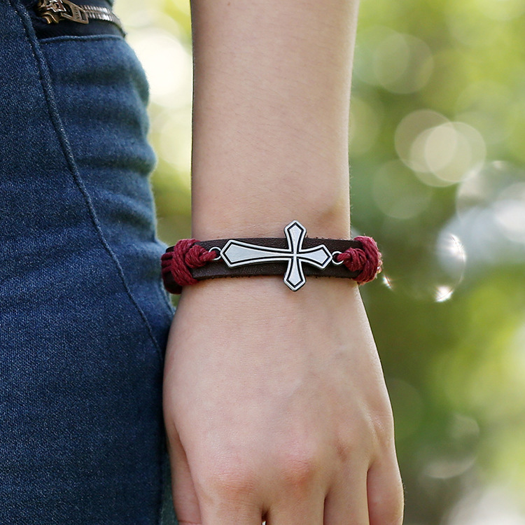 Personality Cross Woven Bracelet on Luulla