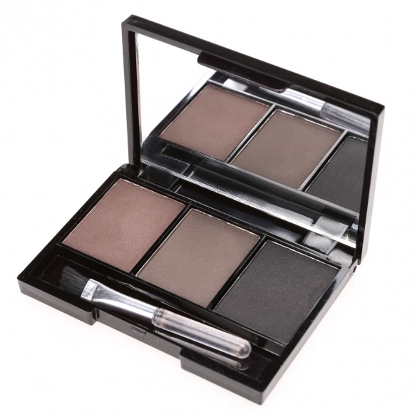 3 Colors Eyebrow Powder Palette Smudge Proof With Mirror And Eyebrow ...