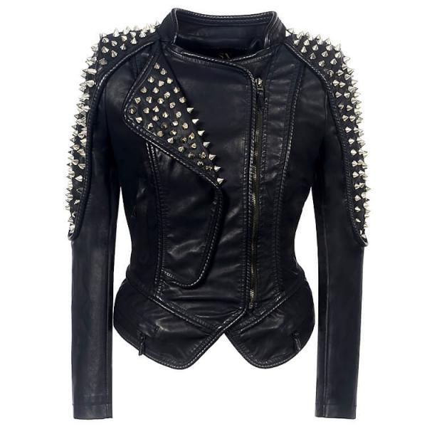 Rivet Studded Black Punk Jacket on Luulla