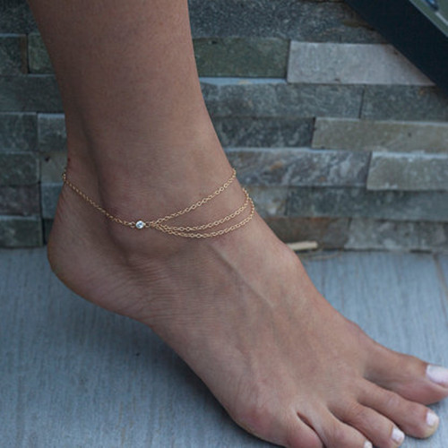 Style Crytal Single Anklet on Luulla