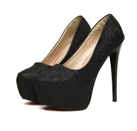 Round Toe Low Cut Platform Stiletto Super High Heels on Luulla