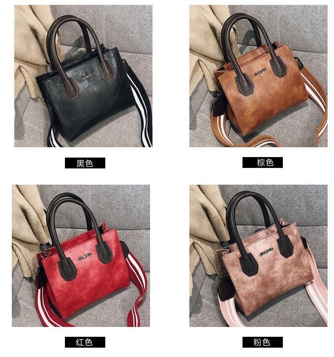 Wide Shoulder Straps Solid Color Women Satchel on Luulla