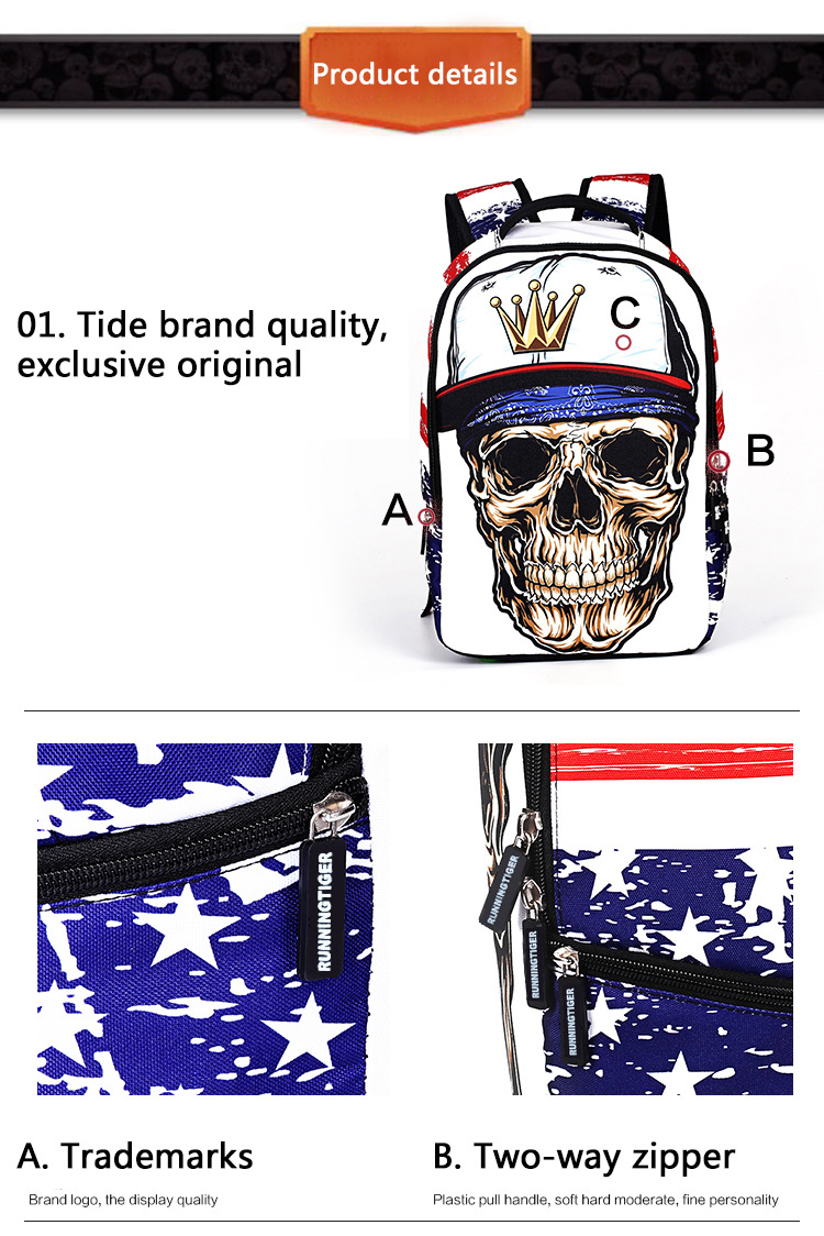 Halloween Style Skull Printing Backpack on Luulla