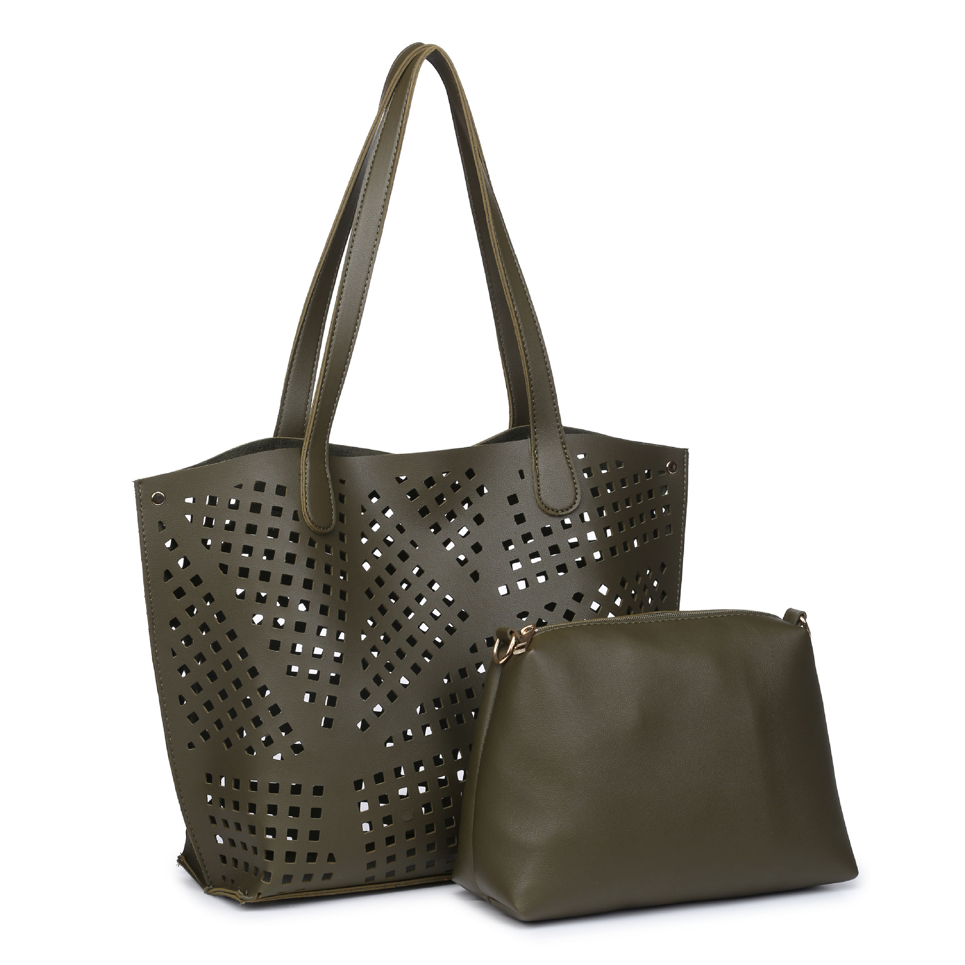 Casual Hollow-out Pu Bag Set (2 Bags) on Luulla