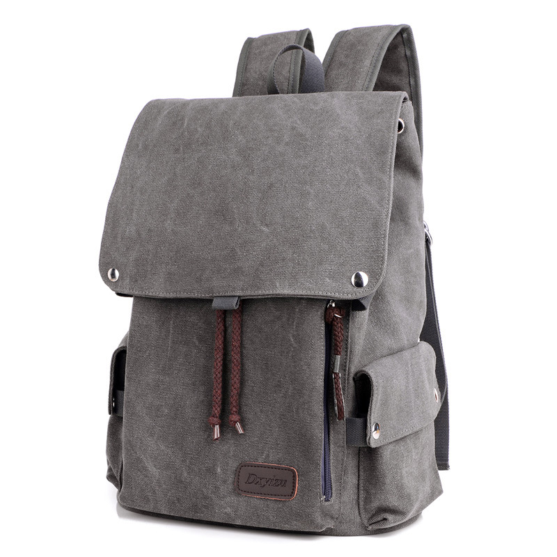Korean Style String Men's Canvas Backpack on Luulla