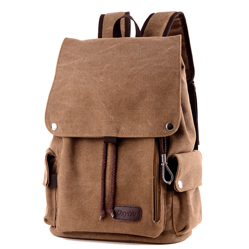 Korean Style String Men's Canvas Backpack on Luulla