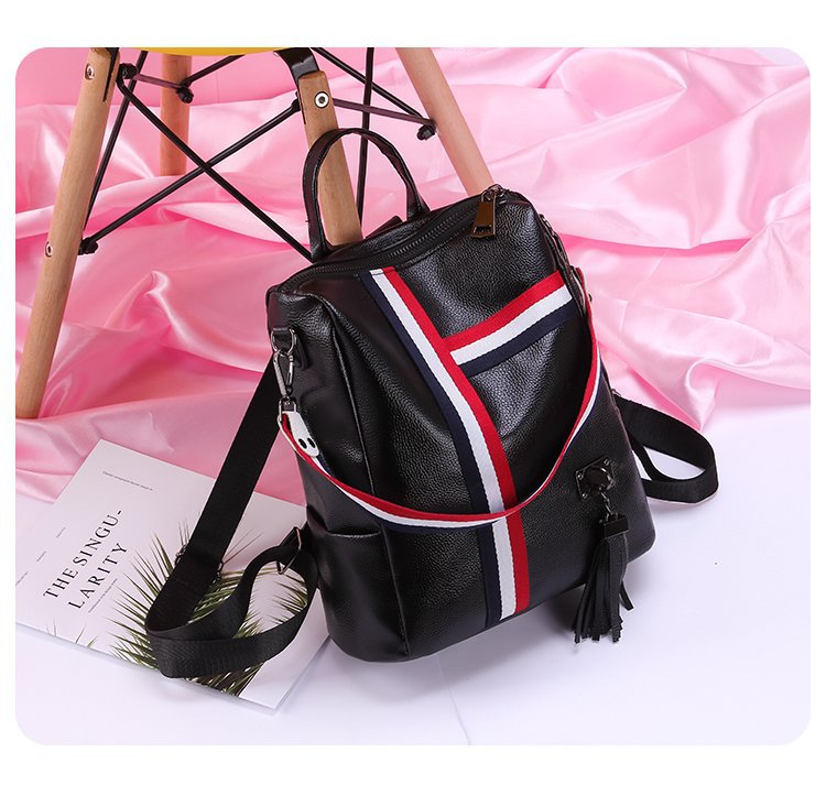 Women Backpack Vintage Style Solid School Soft Rucksack Bags on Luulla