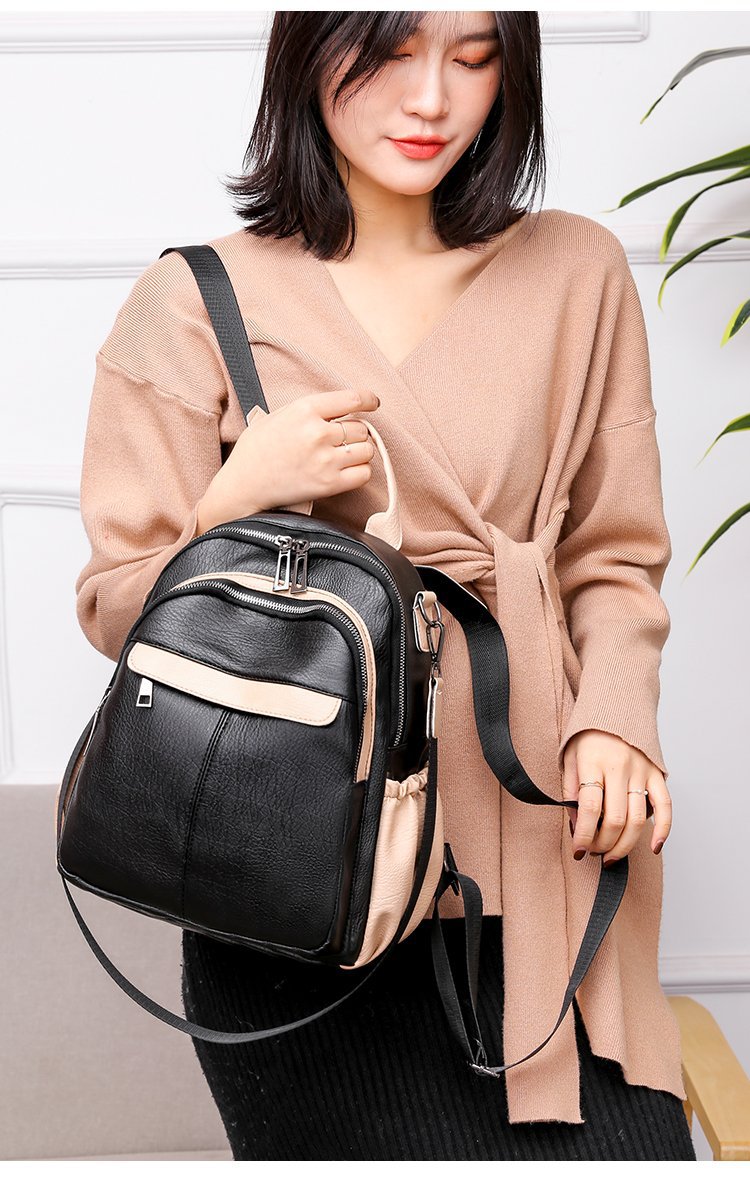 Women Fashionable Black Pu Backpack on Luulla