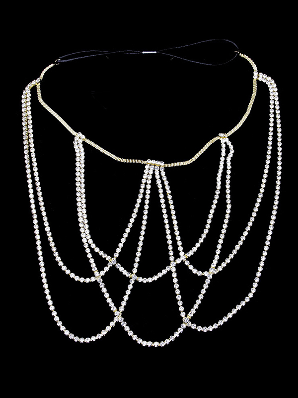 Gold Normcore Simple Rhinestone Body Chain Accessories on Luulla