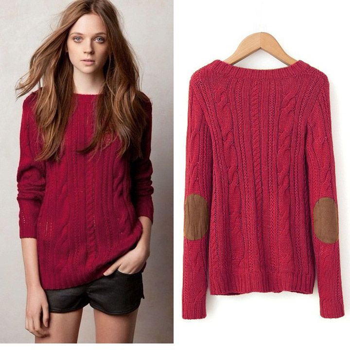 Weave Long Sleeve Knitting Sweater on Luulla