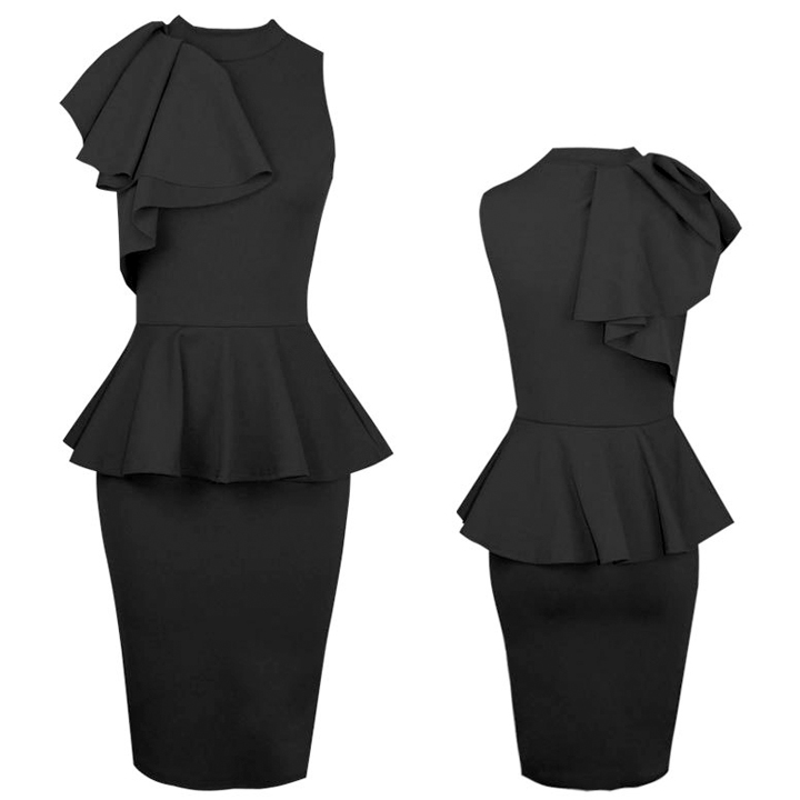 Ruffle Side Bodycon Midi Dress on Luulla