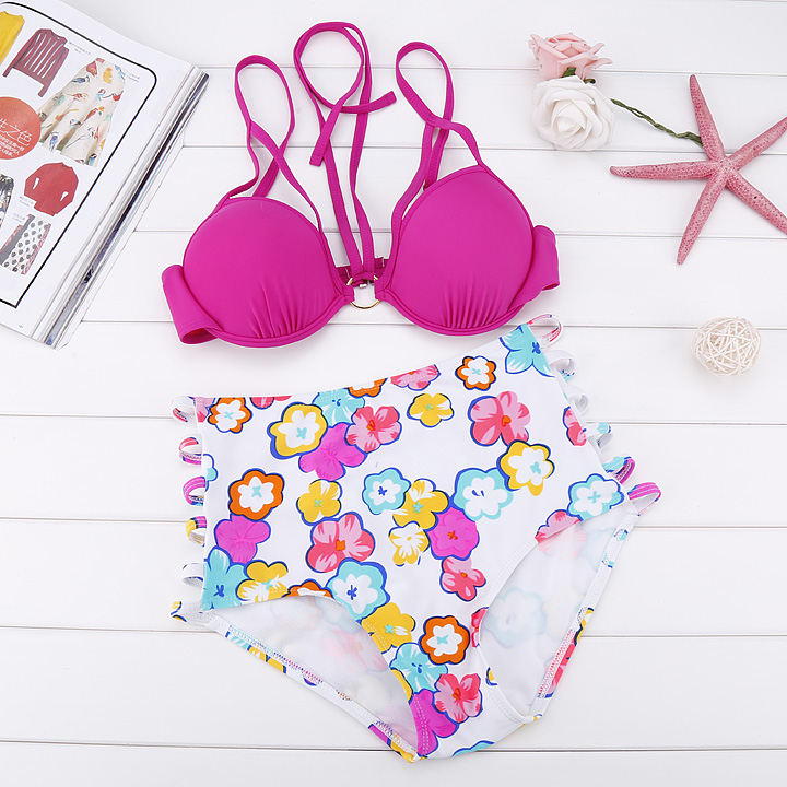 Strap Side High Rise Bikini Set on Luulla