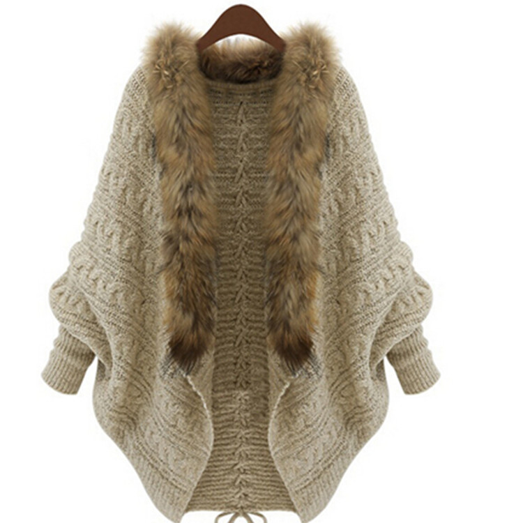 Batwing Splicing Lapel Contrast Color Asymmetric Cardigan on Luulla