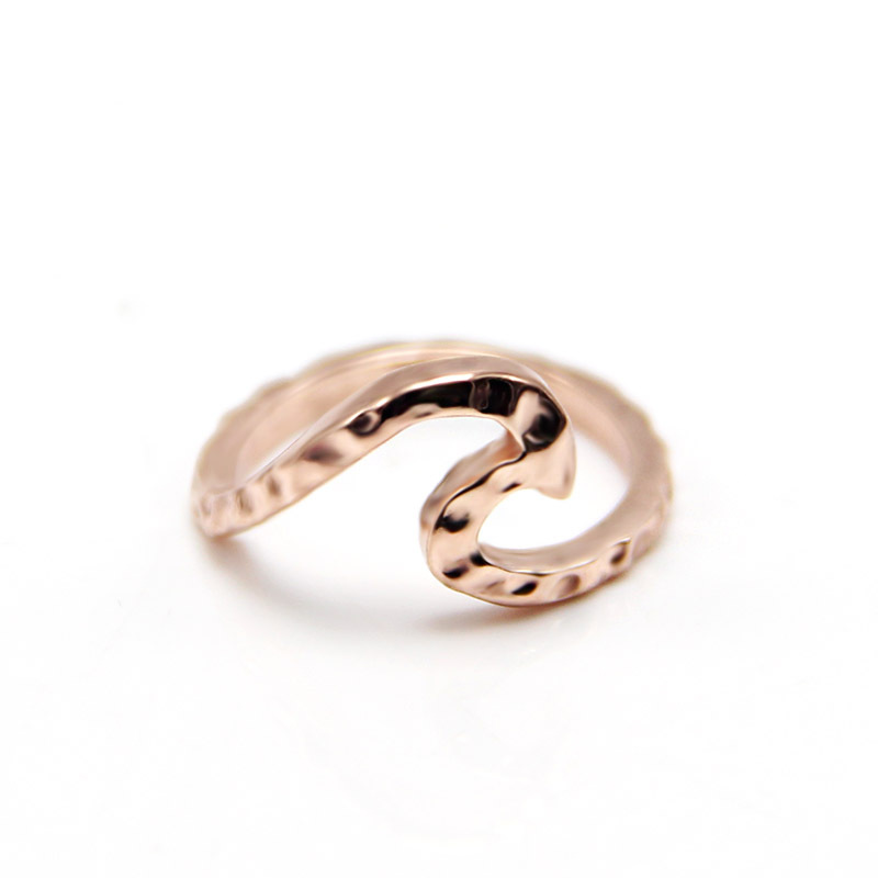 Alloy Silver Plated Simple Wave Ring on Luulla