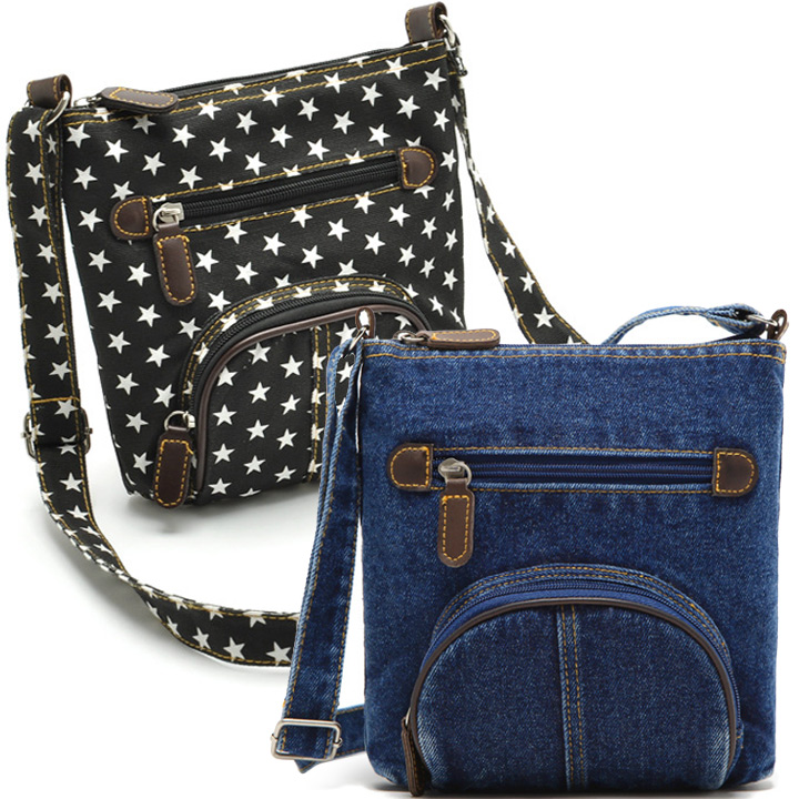Unisex Women Blue Denim Shoulder Bag Jean Purse Vintage Cross Bag ...
