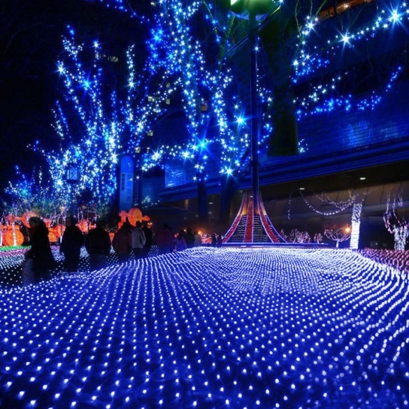 Blue 200 Led Net Mesh Decorative Fairy Lights Twinkle Lighting ...
