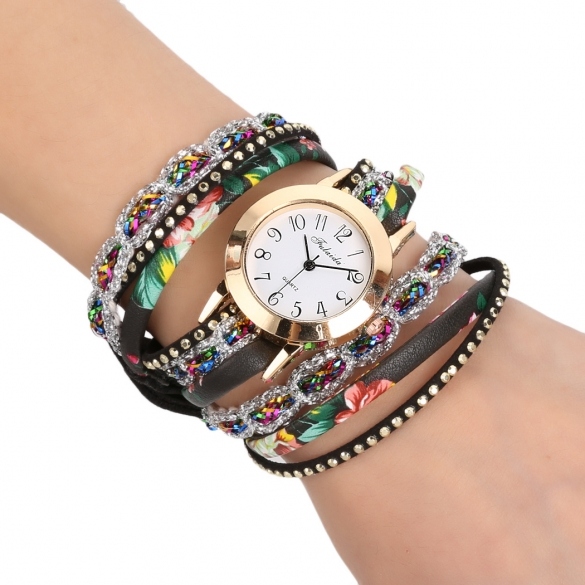 Women's Multi-strap Bracelet Watch Round Dial Quartz Wrap Wristwatch on ...