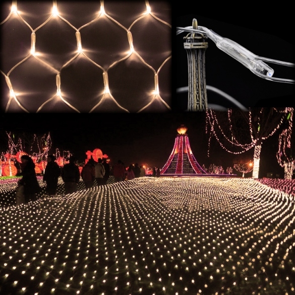 Warm White 100 Led Net Mesh Decorative Fairy Lights Twinkle Lighting ...