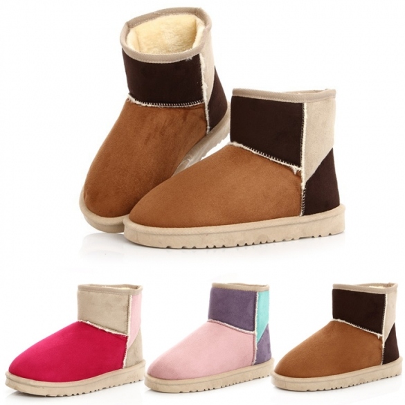 Women Candy Color Winter Warm Snow Half Boots Shoes on Luulla