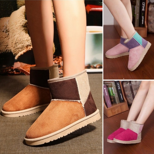 Women Candy Color Winter Warm Snow Half Boots Shoes on Luulla